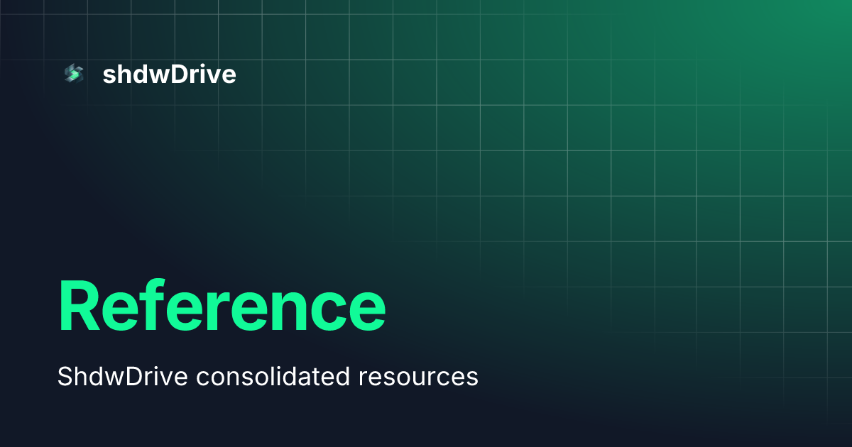 Reference | shdwDrive